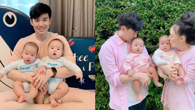 ទម្រង់មុខកូនភ្លោះទាំងពីររបស់ Beam Kawee សង្ហាមិនចាញ់លោកប៉ាទេ - TNAOT